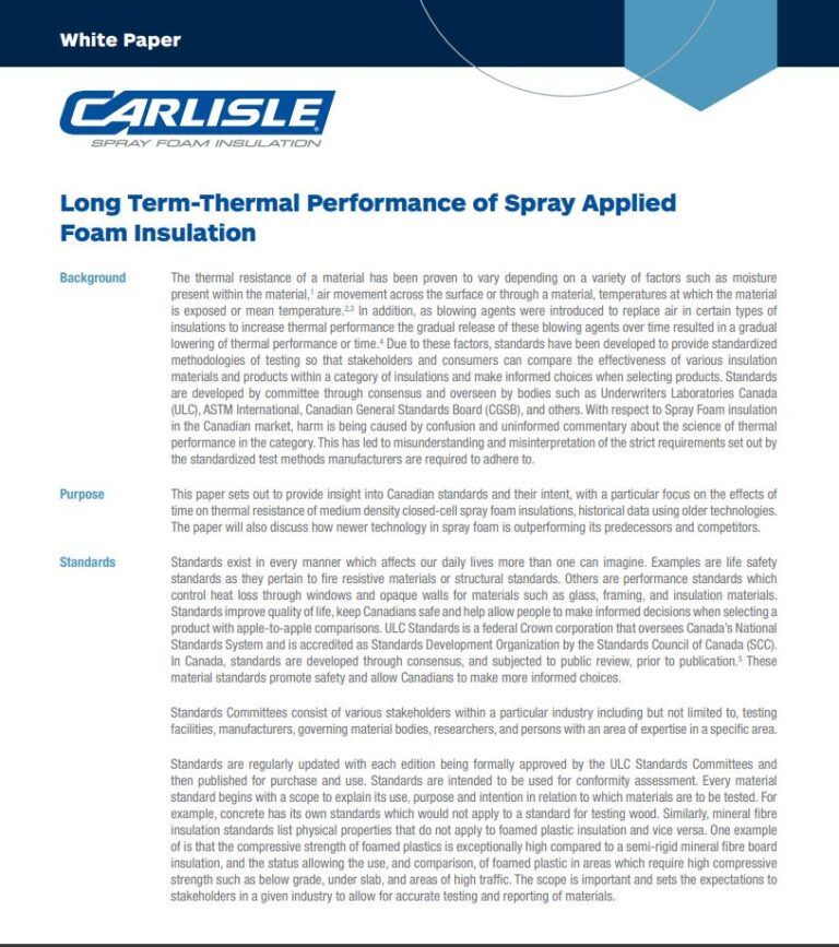 Canada - Carlisle Spray Foam Insulation